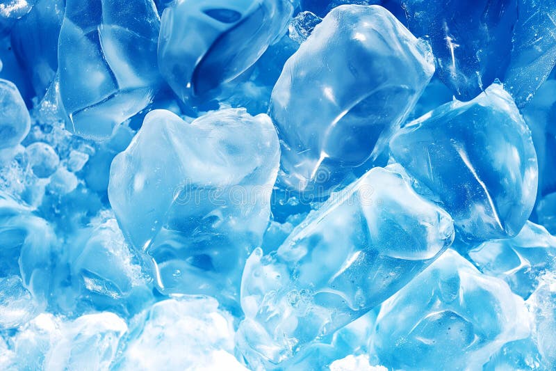Blue Ice Background. Pieces of Ice on Blue Background Stock ...