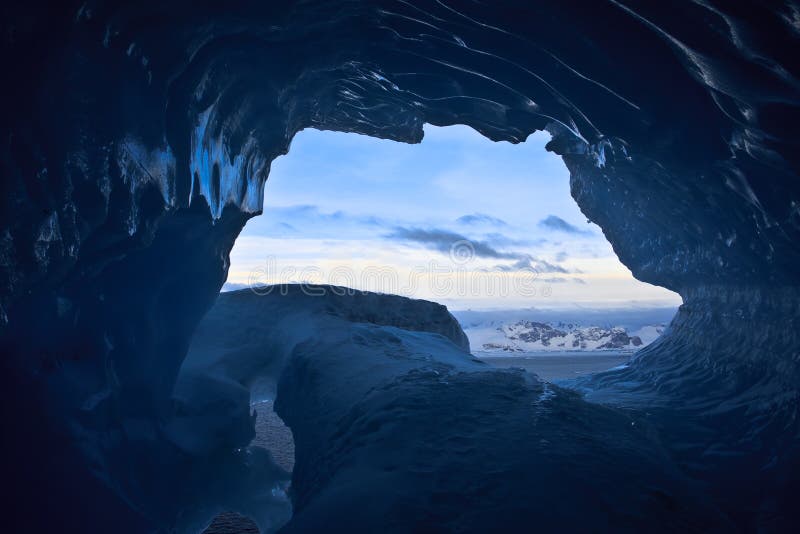 Blue ice cave stock photo. Image of blue, climate, pole - 18299774