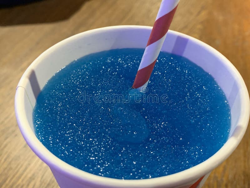 Blue Ice Cold Slushy Red White Drinking Straw Stock Photos - Free ...