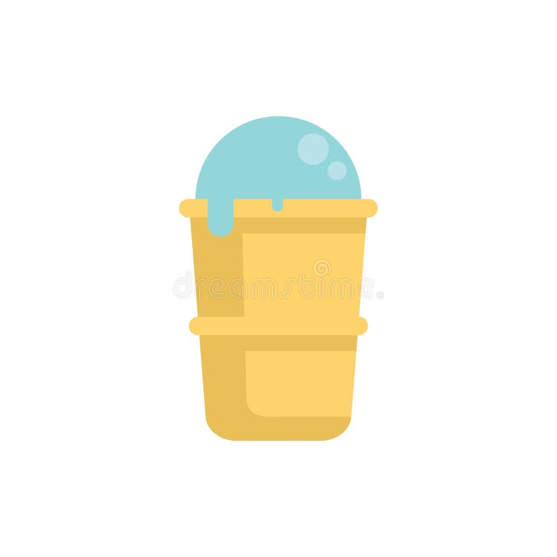 Blue Ice Cream Melting in Yellow Waffle Cup Icon Stock Vector ...