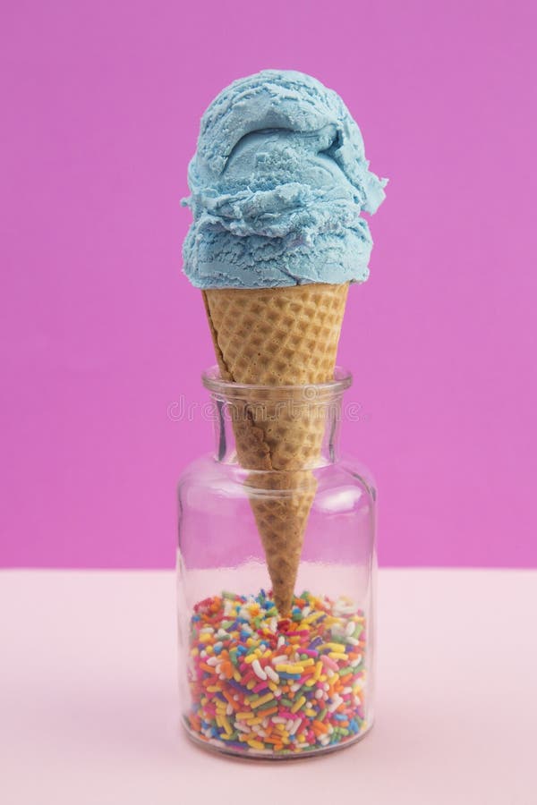 Blue Ice Cream stock image. Image of child, birthday - 126140527