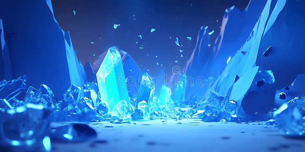 Blue Ice Crystal Background Stock Illustration - Illustration of ...