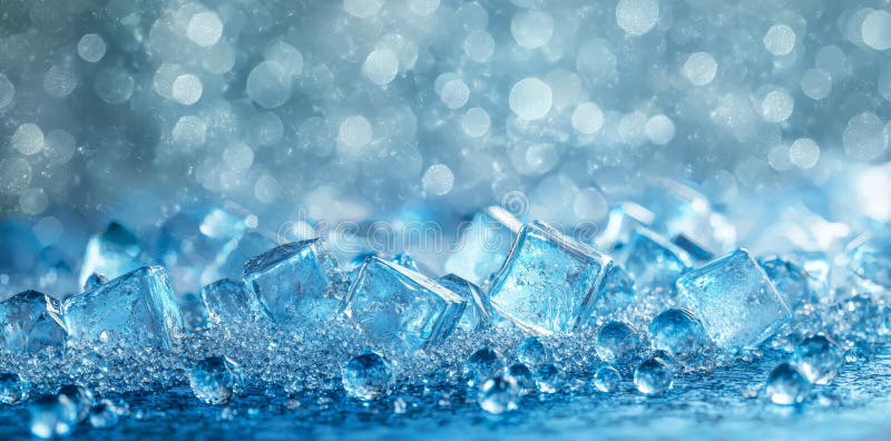 Blue Ice Crystals Reflecting Light and Displaying Intricate Textures ...