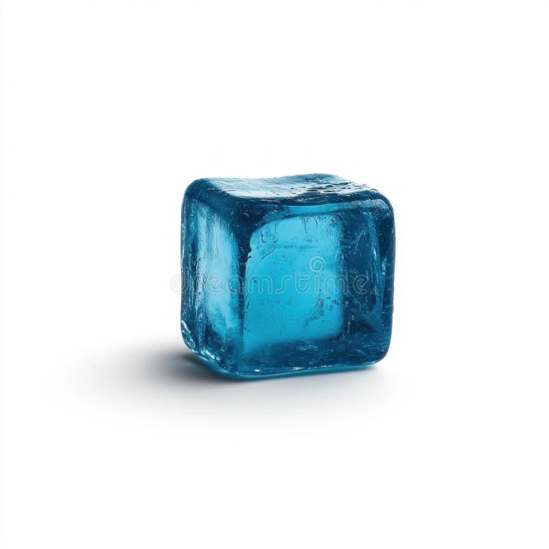 Blue Ice Cube Isolated on White Background Stock Illustration ...