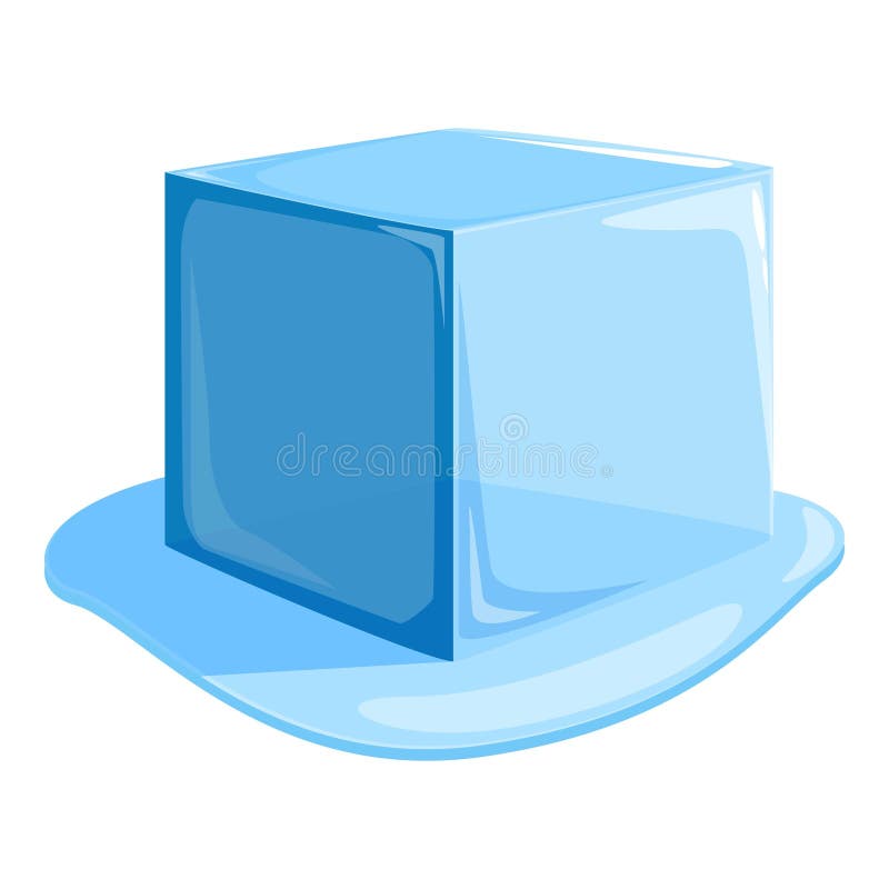 Blue Ice Cube Melting on White Background Stock Illustration ...