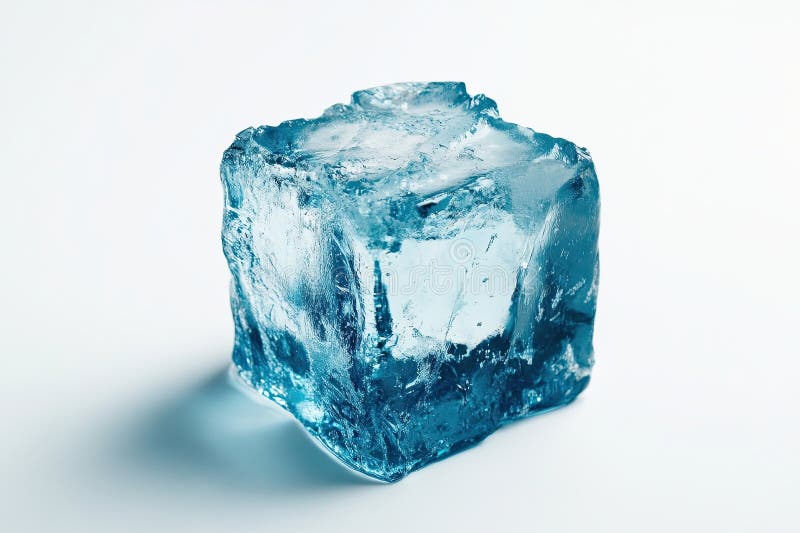 A Blue Ice Cube, White Background Stock Illustration - Illustration of ...