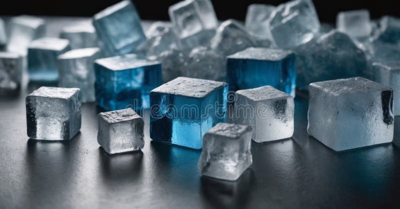 Blue Ice Cubes Assortment stock photo. Image of tranquil - 312449384