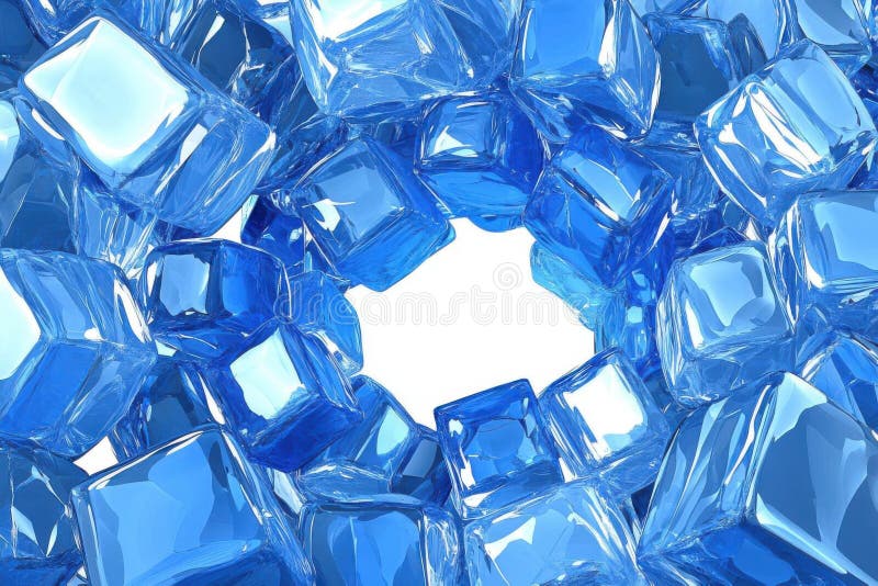 Blue Ice Cubes Frame stock illustration. Illustration of cool - 372682892
