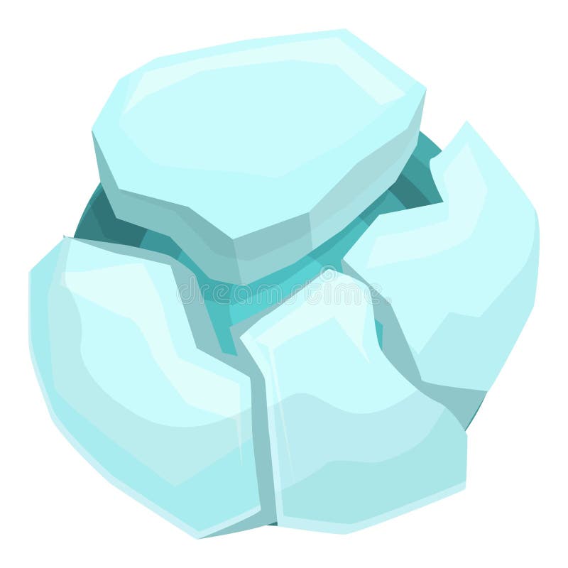 Blue Ice Floe Floating on Water Surface Stock Vector - Illustration of ...