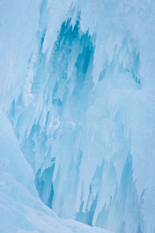Blue Ice at Frozen Waterfall Stock Image - Image of beautiful, mountain ...