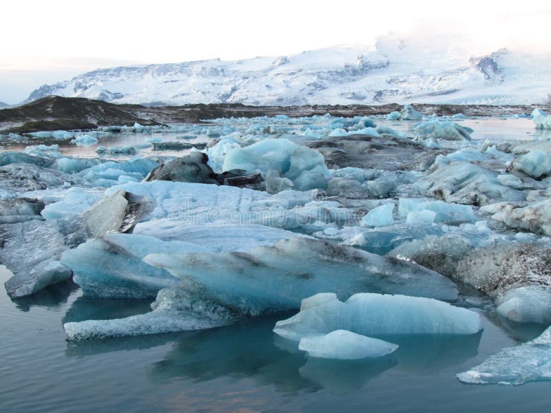 Blue ice in Iceland. stock image. Image of cold, winter - 176437041