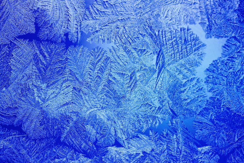 Blue Ice Patterns Made by the Frost Stock Photo - Image of decoration ...