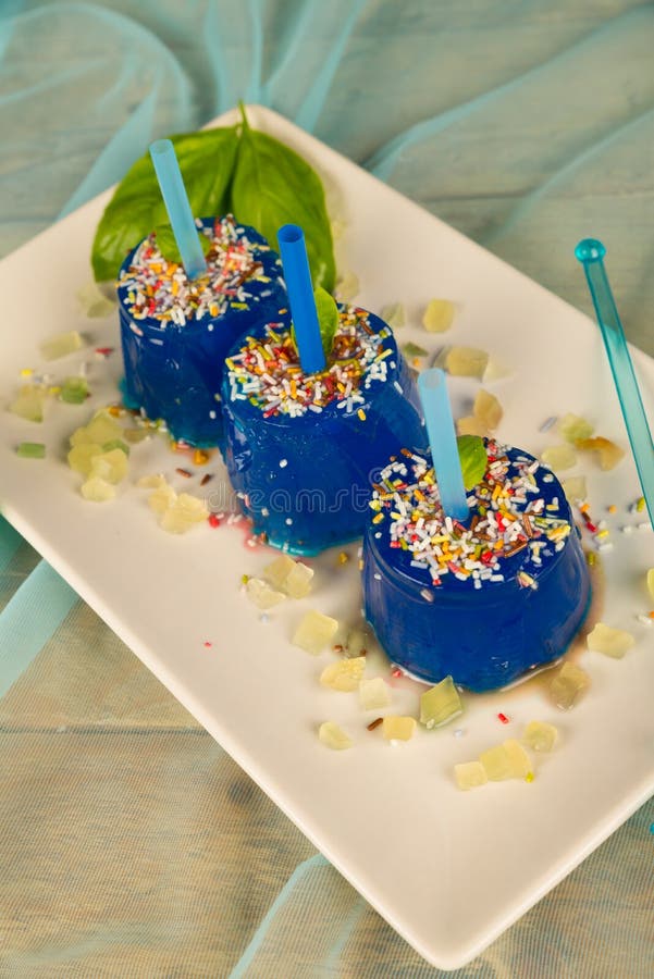 Blue ice pops dessert stock image. Image of sorbet, cream - 43287983