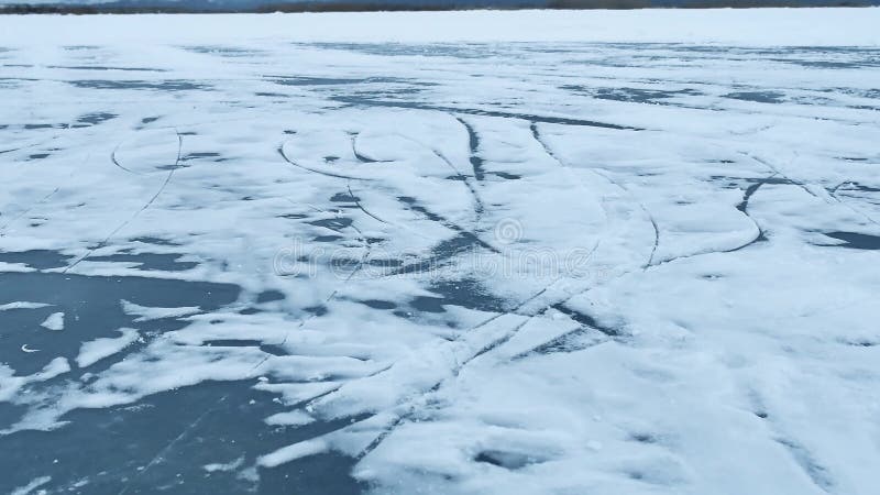 Blue Ice on the River Water Frozen Winter Landscape Stock Photo - Image ...