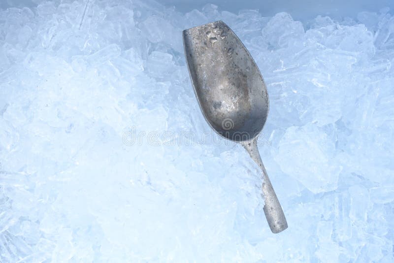 Blue ice with scoop stock photo. Image of temperature - 52867376