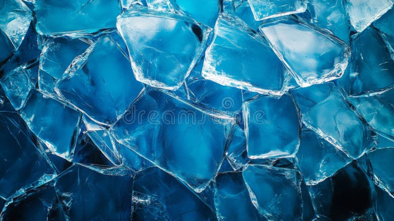 Blue Ice Texture Background: Cold Winter Glacial Fragments Stock ...