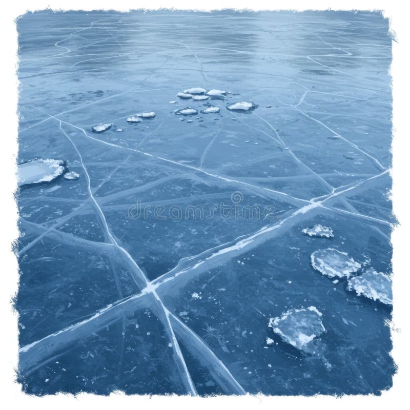 Blue Ice Texture on Frozen Lake Surface Stock Illustration ...