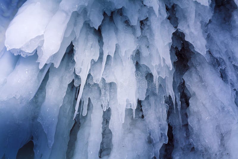 Blue icicles. stock photo. Image of climate, icicle, cave - 34264312