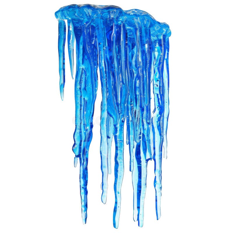 Blue Icicles Hanging from a Frozen Surface Stock Illustration ...