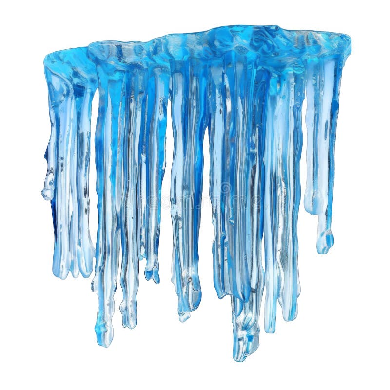 Blue Icicles Hanging from a Frozen Surface Stock Illustration ...