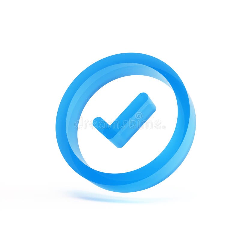 Blue Icon Approve. OK Sign on a White Studio Background. Web Concept ...