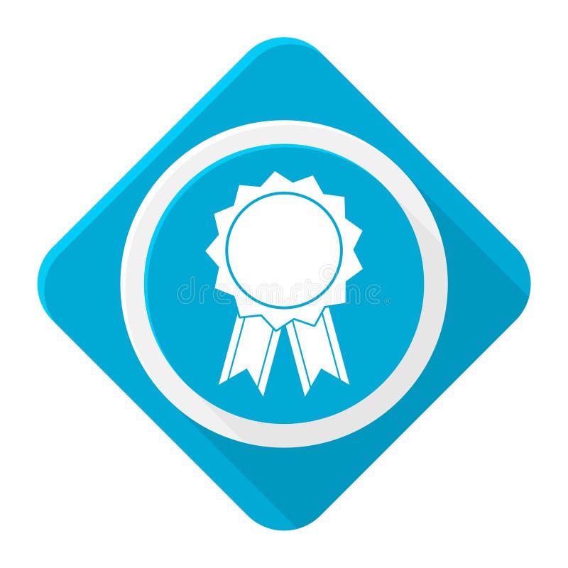 Blue Icon Award with Long Shadow Stock Vector - Illustration of ...