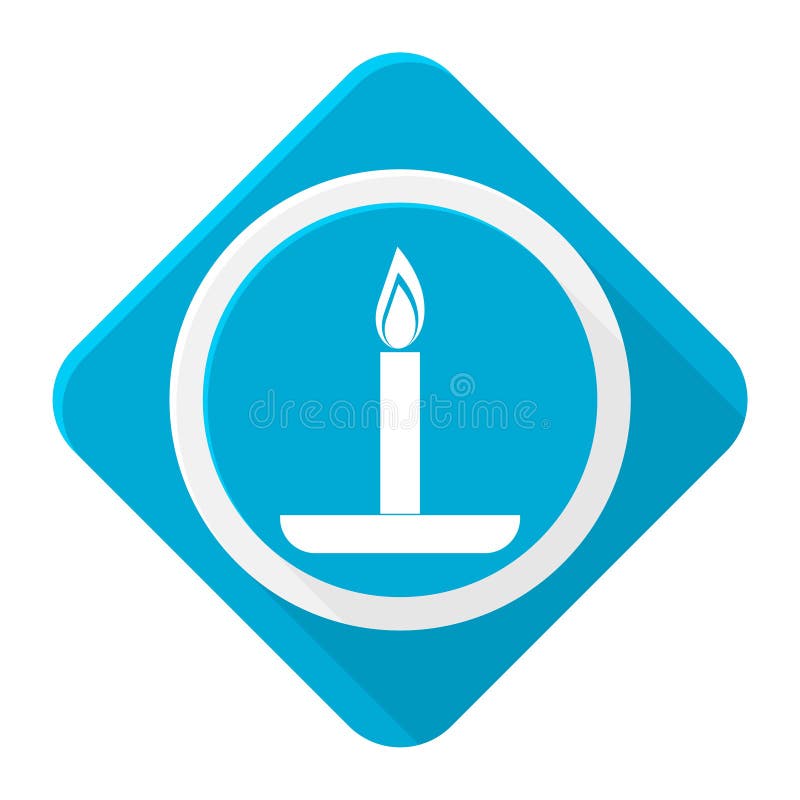 Blue Icon Birthday Candle with Long Shadow Stock Vector - Illustration ...