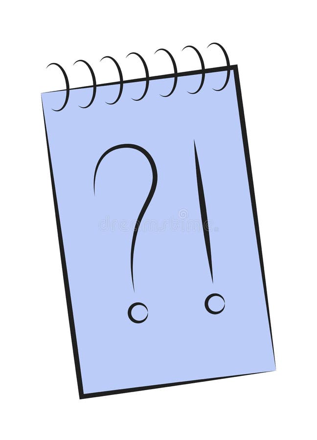 Blue Icon with Black Contour Notepad with Question Stock Vector ...