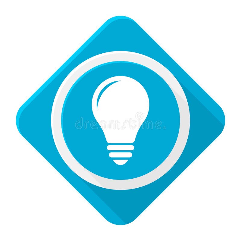 Blue Icon Bulb with Long Shadow Stock Vector - Illustration of ...