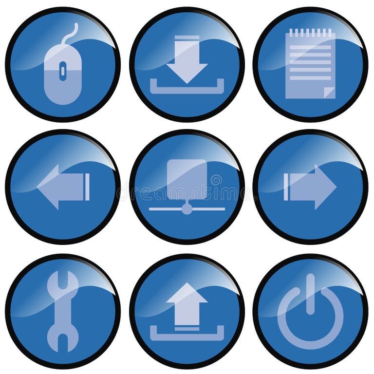 Blue Icon Buttons stock illustration. Illustration of notepad - 2313551