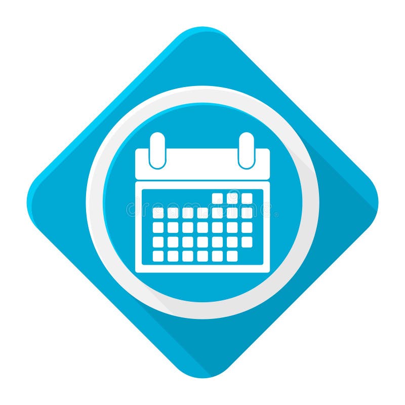 Blue Icon Calendar with Long Shadow Stock Vector - Illustration of ...