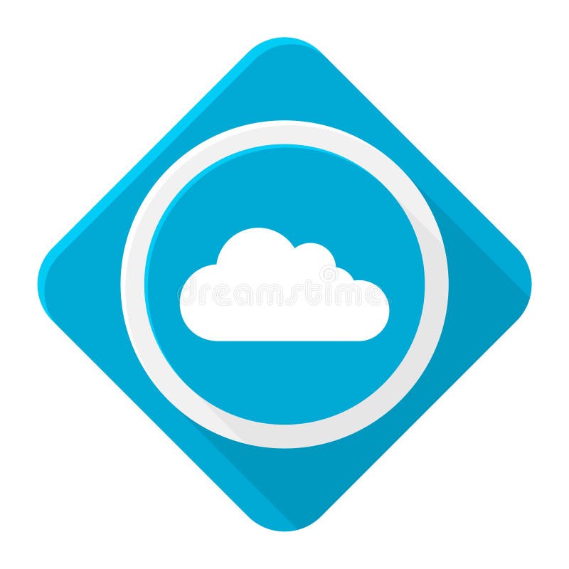 Blue Icon Cloud with Long Shadow Stock Vector - Illustration of shape ...