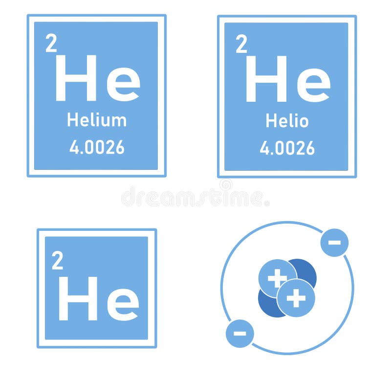 Helium Icon of the Periodic Table Stock Illustration - Illustration of ...