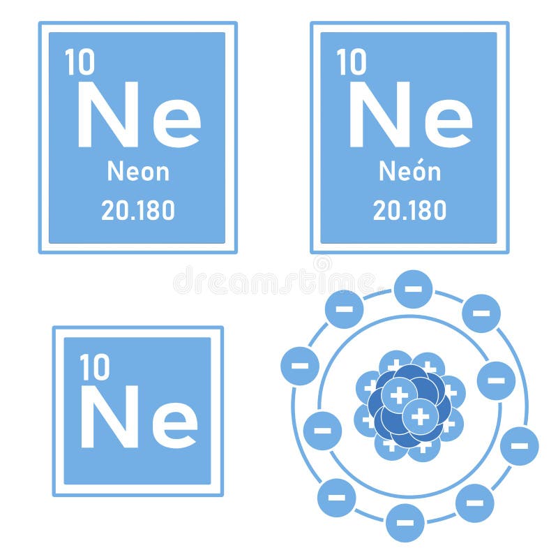 Neon Icon of the Periodic Table Stock Illustration - Illustration of ...