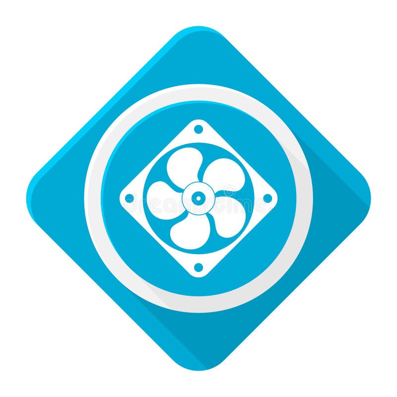 Blue Icon Exhaust Fan with Long Shadow Stock Vector - Illustration of ...