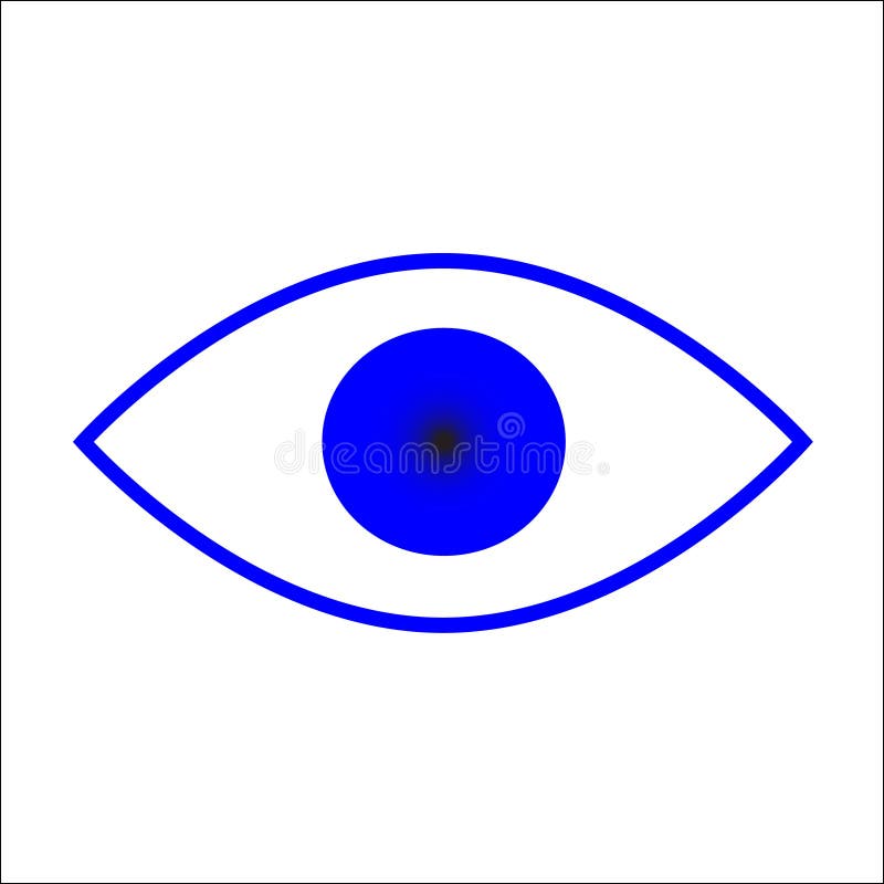 Blue Icon Of Eye Isolated On White Background. Stock Illustration ...
