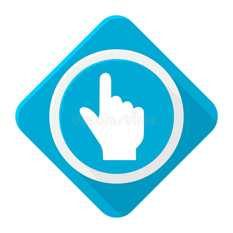 Blue Icon Hand with Long Shadow Stock Vector - Illustration of icon ...