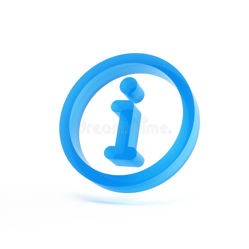 Blue Icon Info on a White Studio Background. Information Sign Stock ...