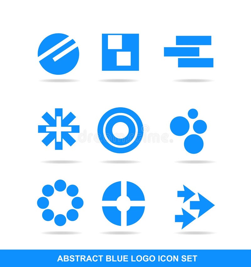 Blue shape logo icon set stock vector. Illustration of sign - 58744321