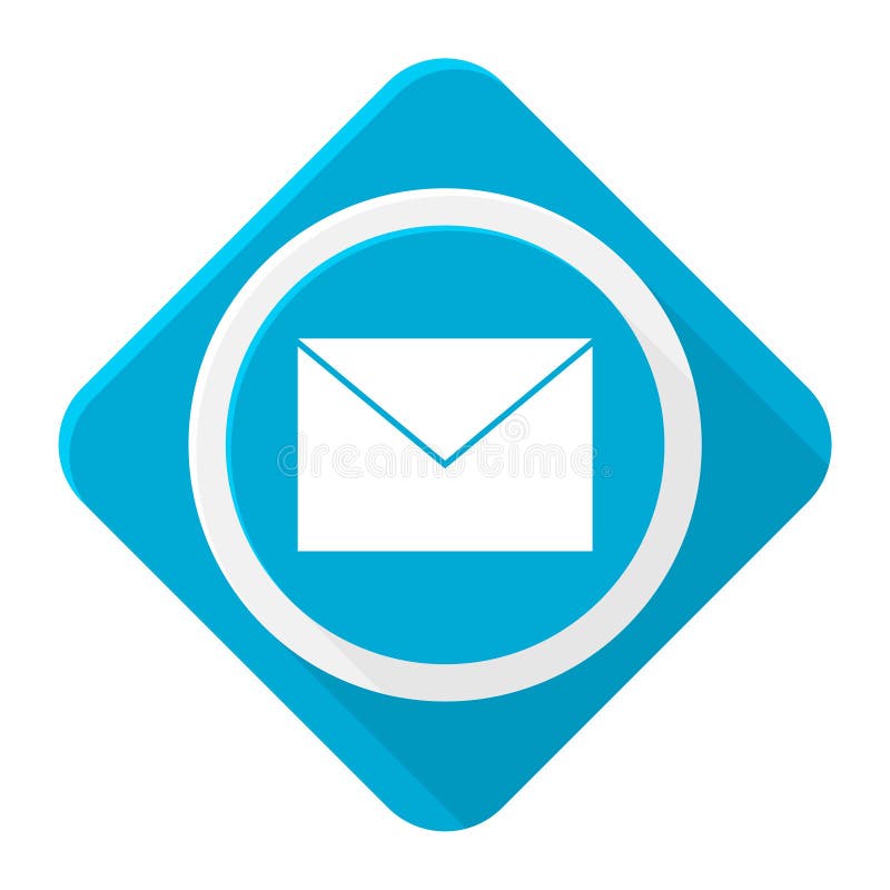 Blue Icon Mail with Long Shadow Stock Vector - Illustration of connect ...