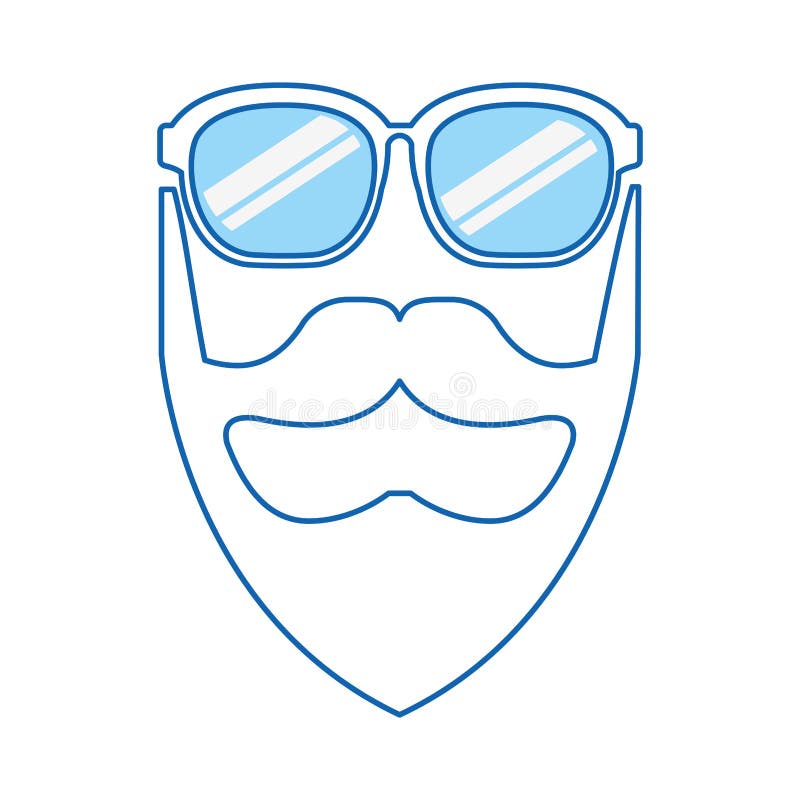 Blue icon man face stock vector. Illustration of nostalgic - 93410139