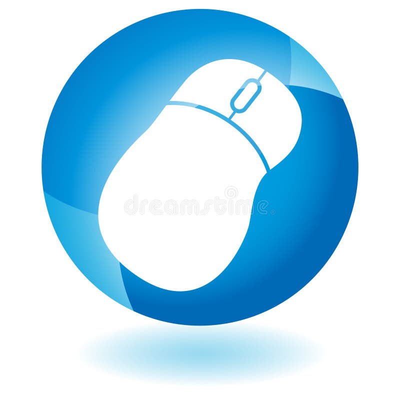 Blue Icon - Mouse stock vector. Illustration of device - 10109027