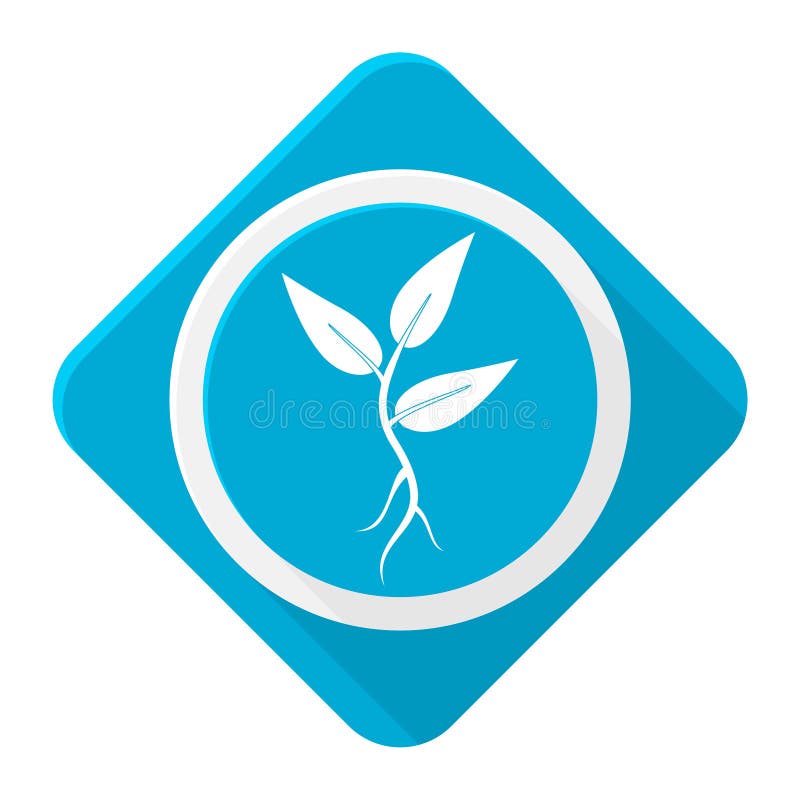 Blue Icon Plant Sprout with Long Shadow Stock Vector - Illustration of ...