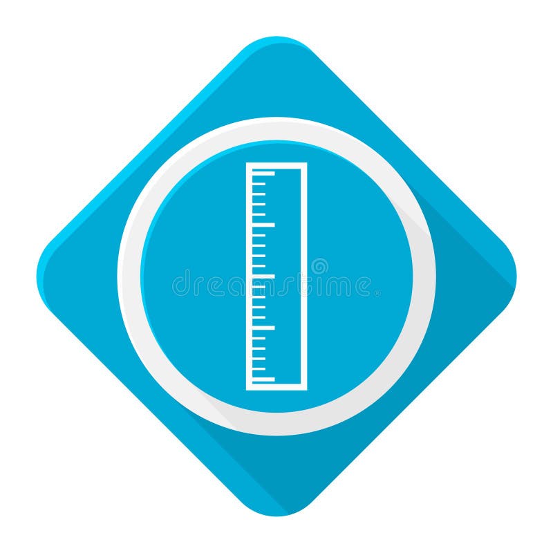 Blue Icon Ruler with Long Shadow Stock Vector - Illustration of ...