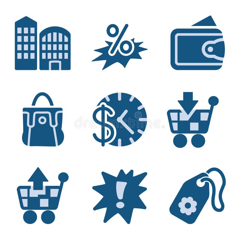 Blue icon set 2 stock vector. Illustration of address - 8629549