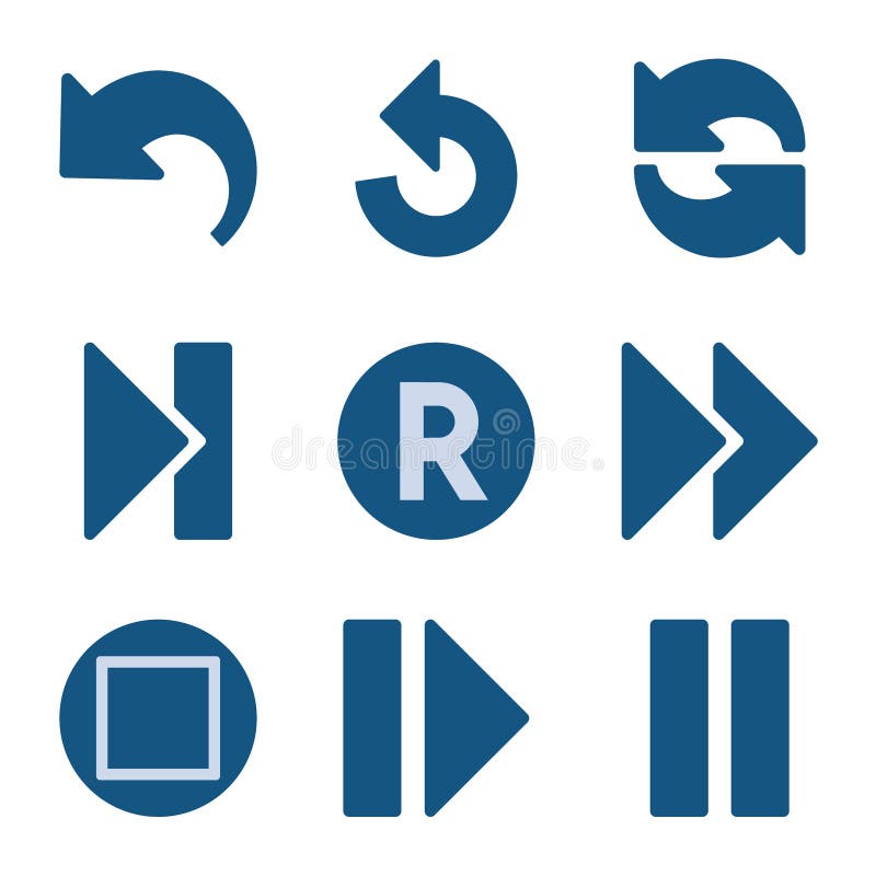 Blue icon set 13 stock vector. Illustration of control - 8629512