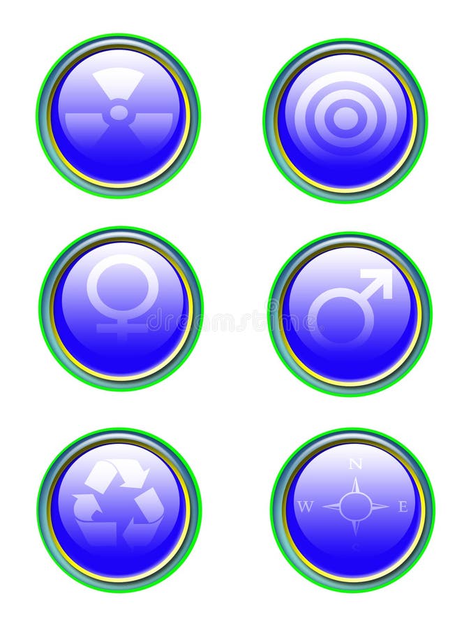 Blue icon set stock illustration. Illustration of button - 8204559