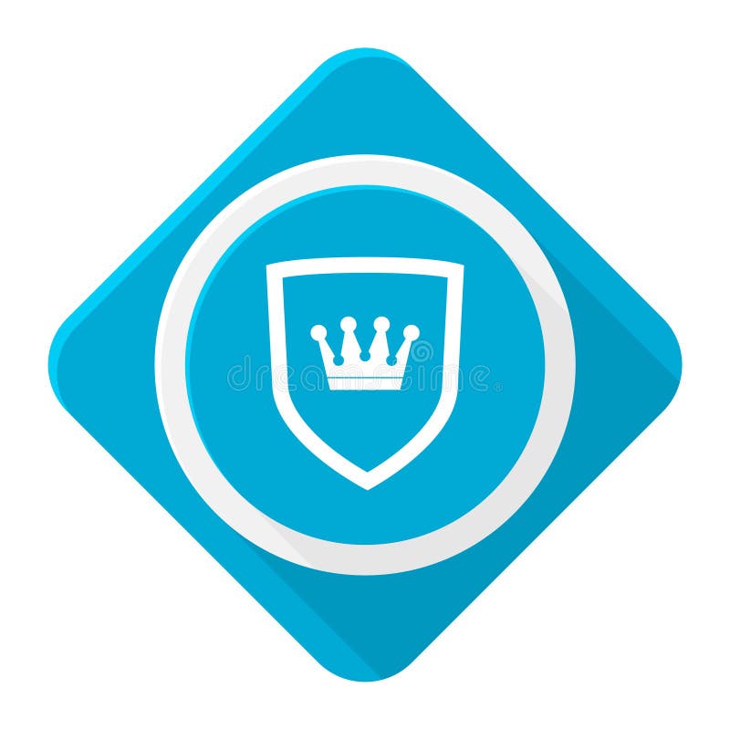 Blue Icon Shield Crown with Long Shadow Stock Vector - Illustration of ...