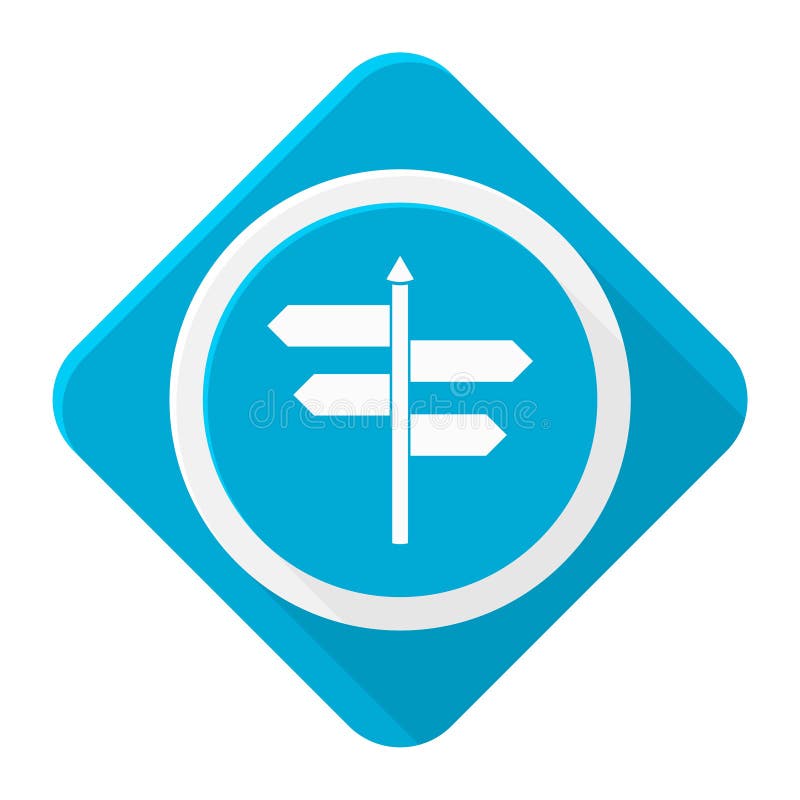 Blue Icon Signpost with Long Shadow Stock Vector - Illustration of idea ...