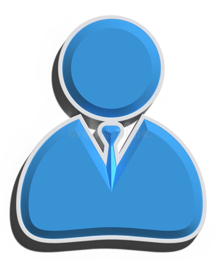 Blue Icon of Staff, Worker, 3D Rendering Illustration Stock ...